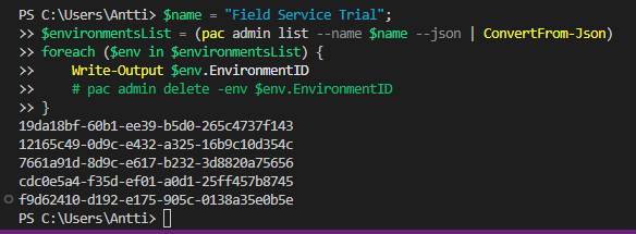 Deleting unwanted Power Platform environments with PAC CLI - Forward Forever